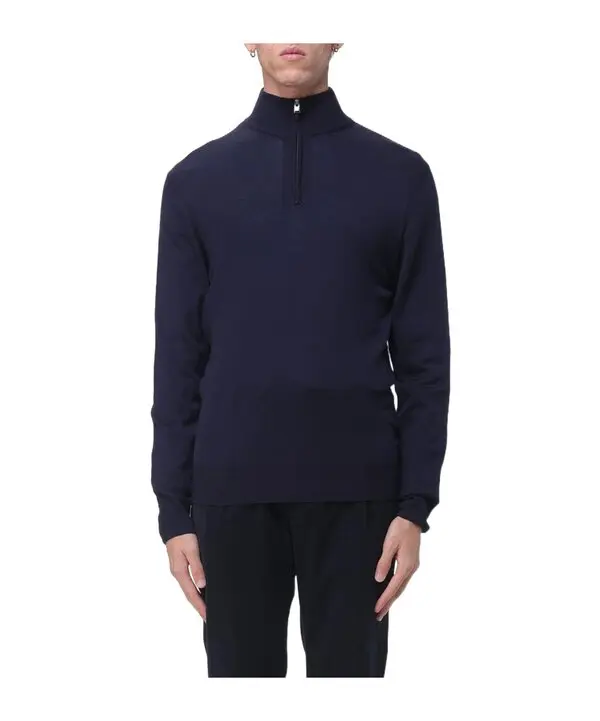 Canali Half Zip High Neck Knitted Sweater