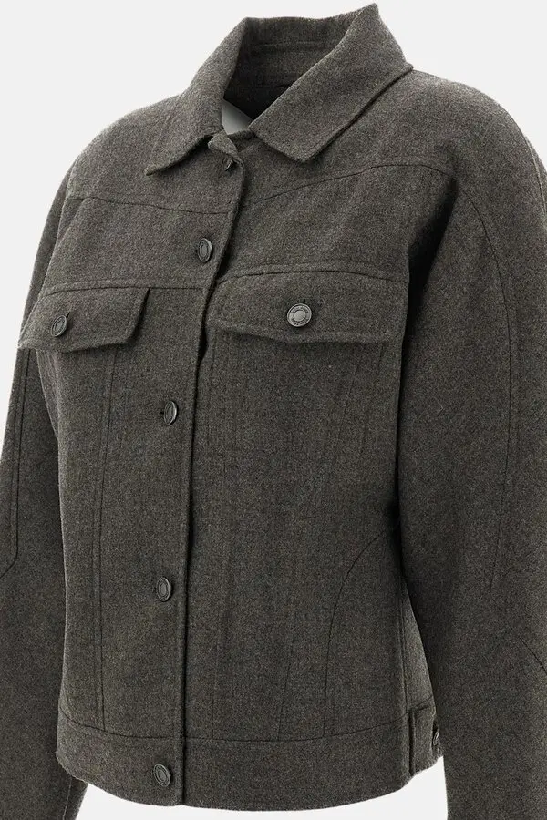Max Mara Giacca Trucker In Lana Felted