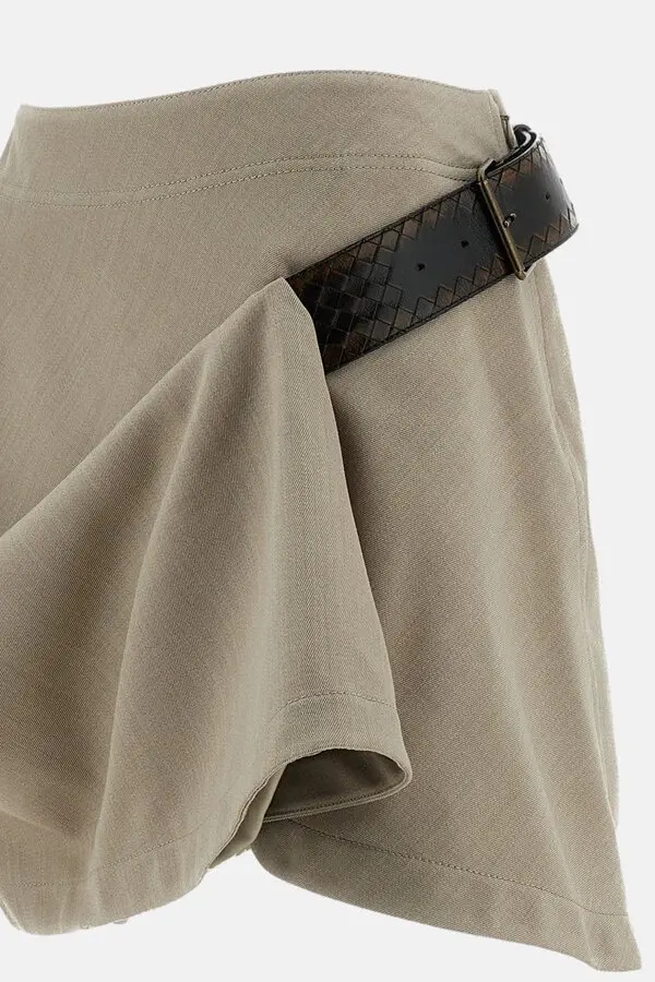 Bottega Veneta Gonna In Twill Di Lana