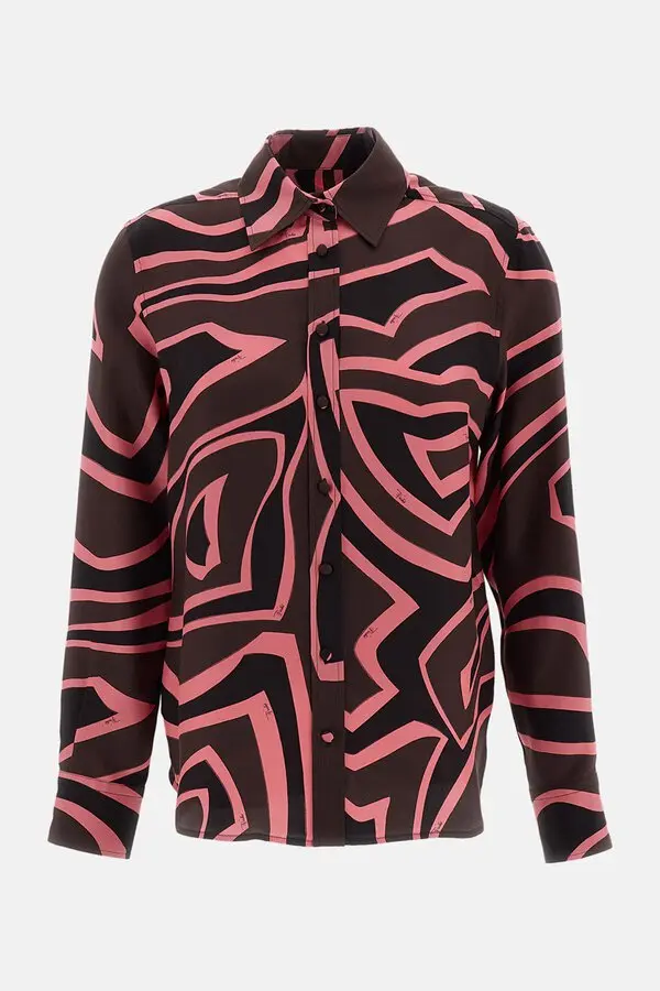 Emilio Pucci Camicia In Twill Di Seta Stampa Labirinto - Multicolore