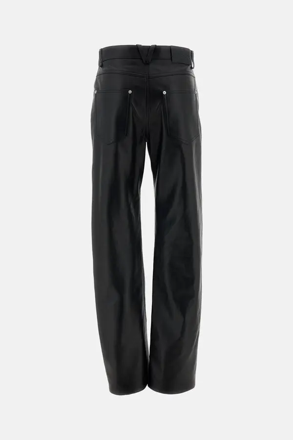Bottega Veneta Pantaloni In Pelle Lucida