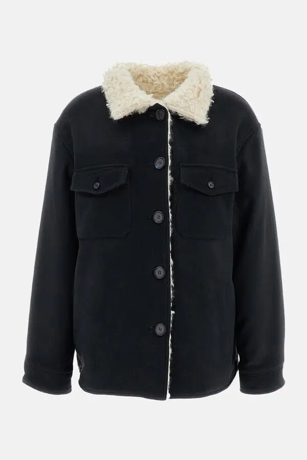META CAMPANIA COLLECTIVE Overshirt Reversibile Julius In Cashmere E Shearling