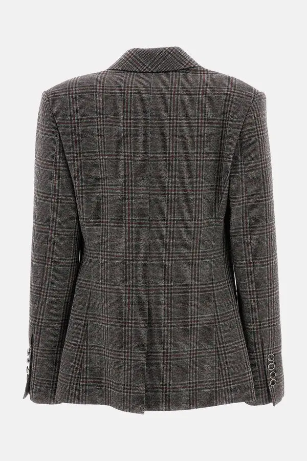 Rabanne Giacca Blazer Sartoreale In Lana Tartan