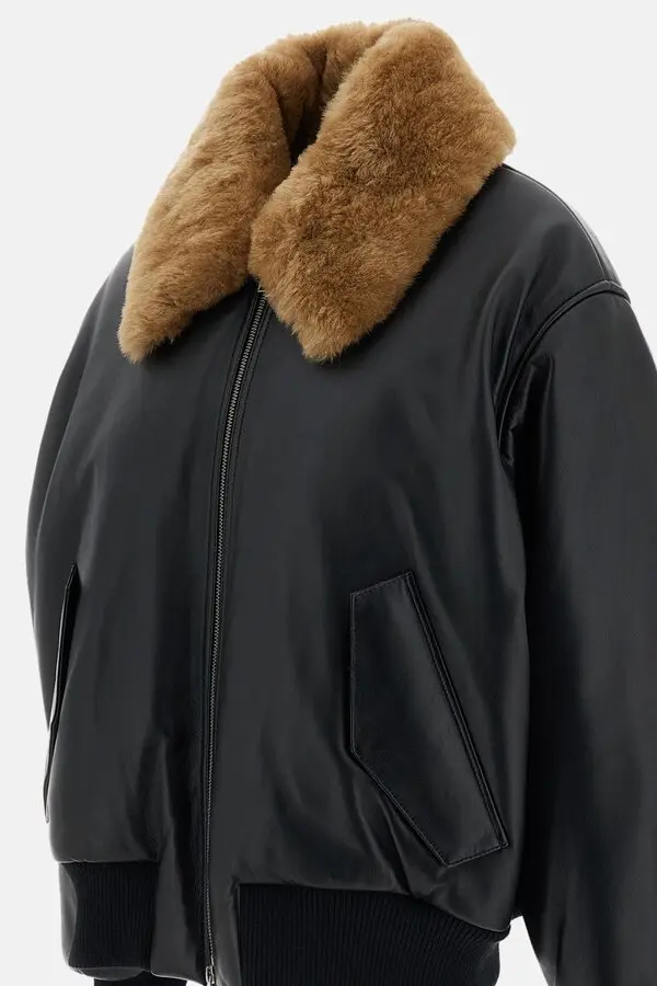 AMI Paris Giacca Zip Imbottita Con Collo Shearling