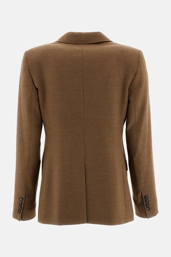 Max Mara Blazer Doppiopetto In Flannella Di Lana