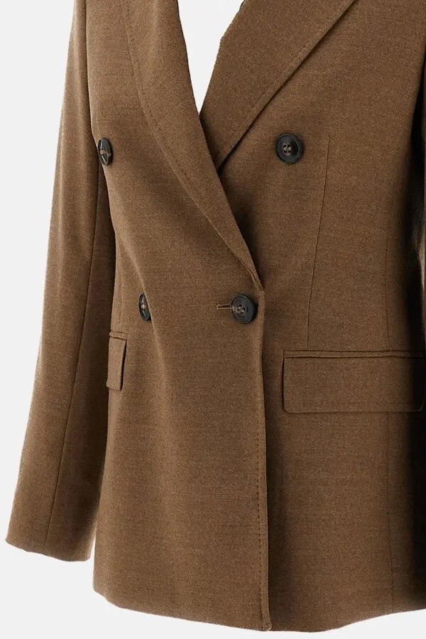 Max Mara Blazer Doppiopetto In Flannella Di Lana