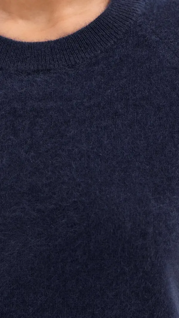 LE BOP Rosa Short Sleeve Cashmere Sweater - Navy