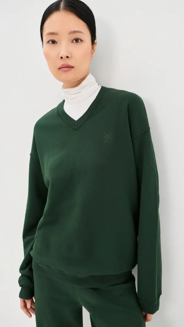 Eterne Oversized V Neck Sweatshirt