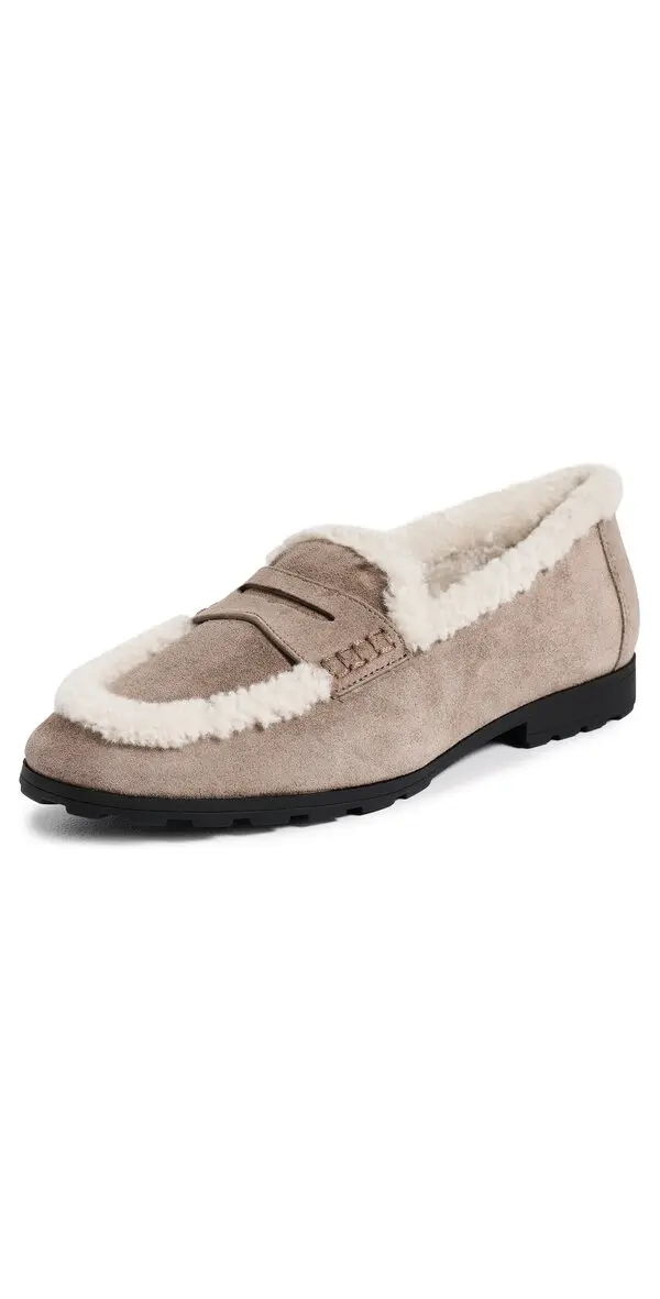 Veronica Beard Penny Lug Shearling Loafers
