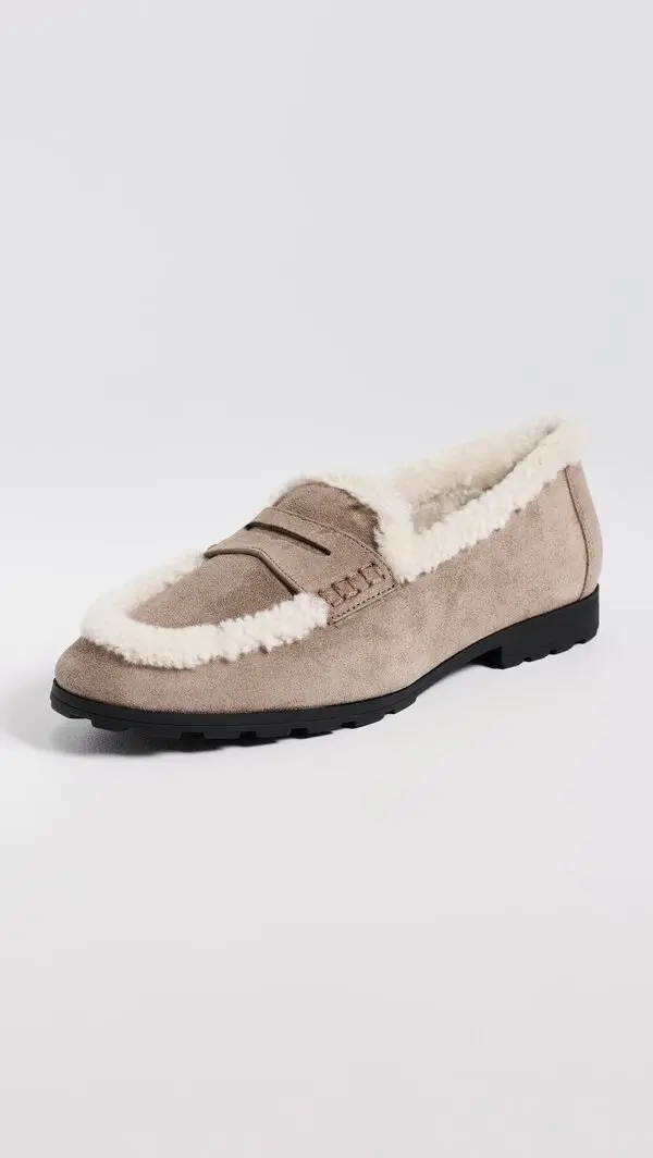 Veronica Beard Penny Lug Shearling Loafers