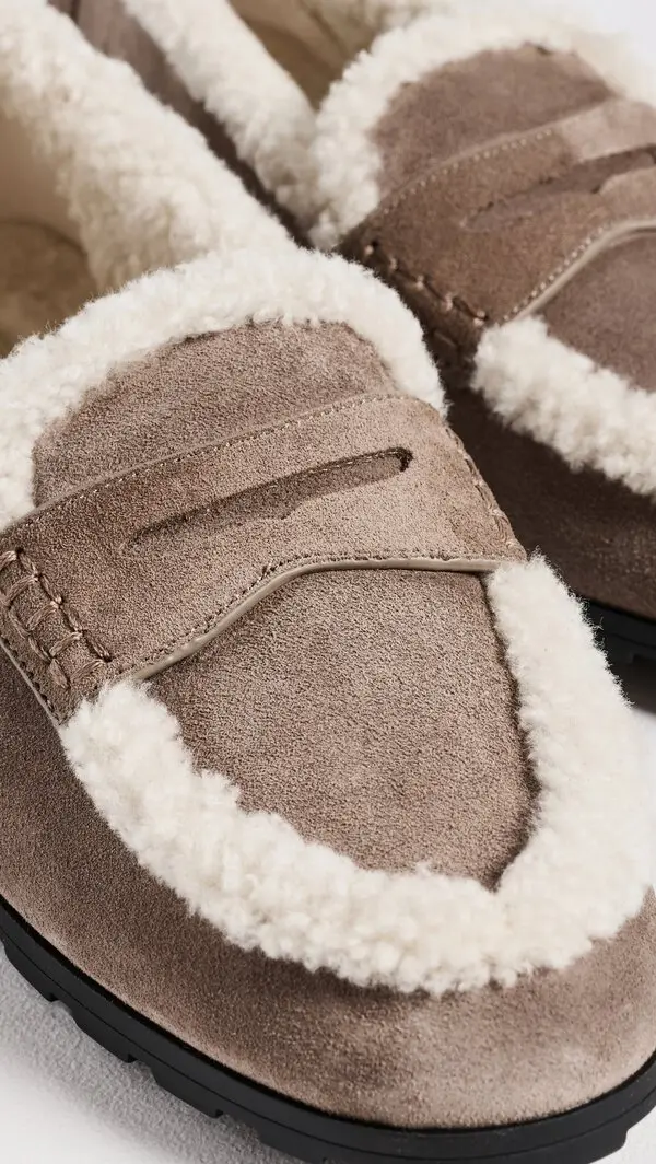 Veronica Beard Penny Lug Shearling Loafers