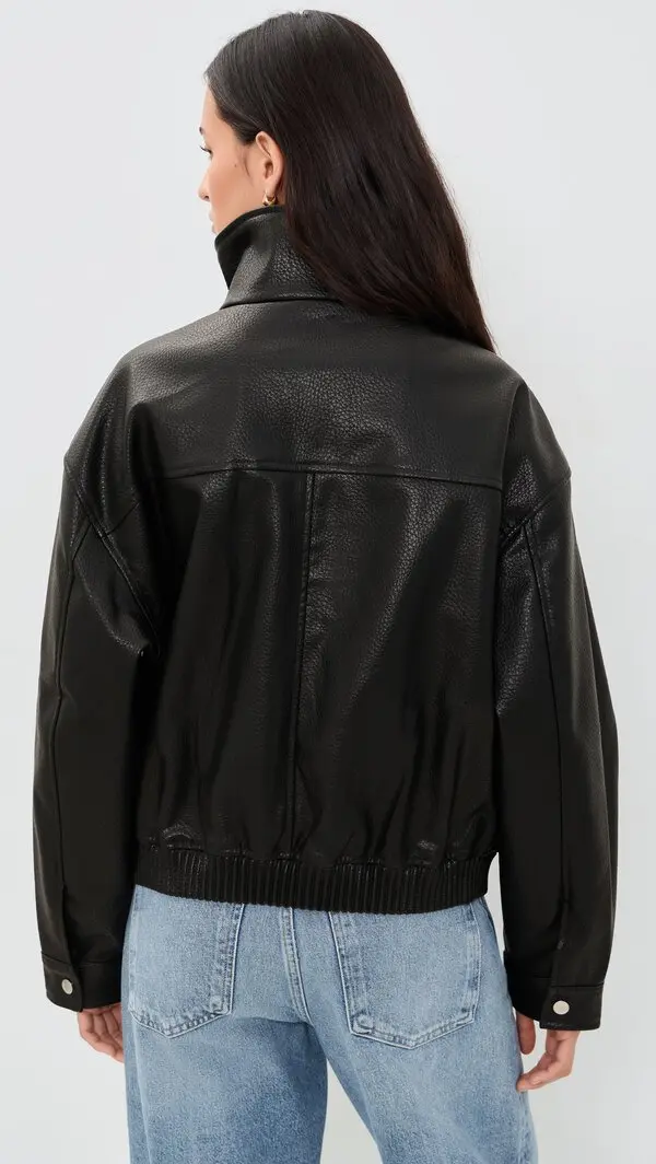 Good American The Better Than Leather Faux Leather Jacket