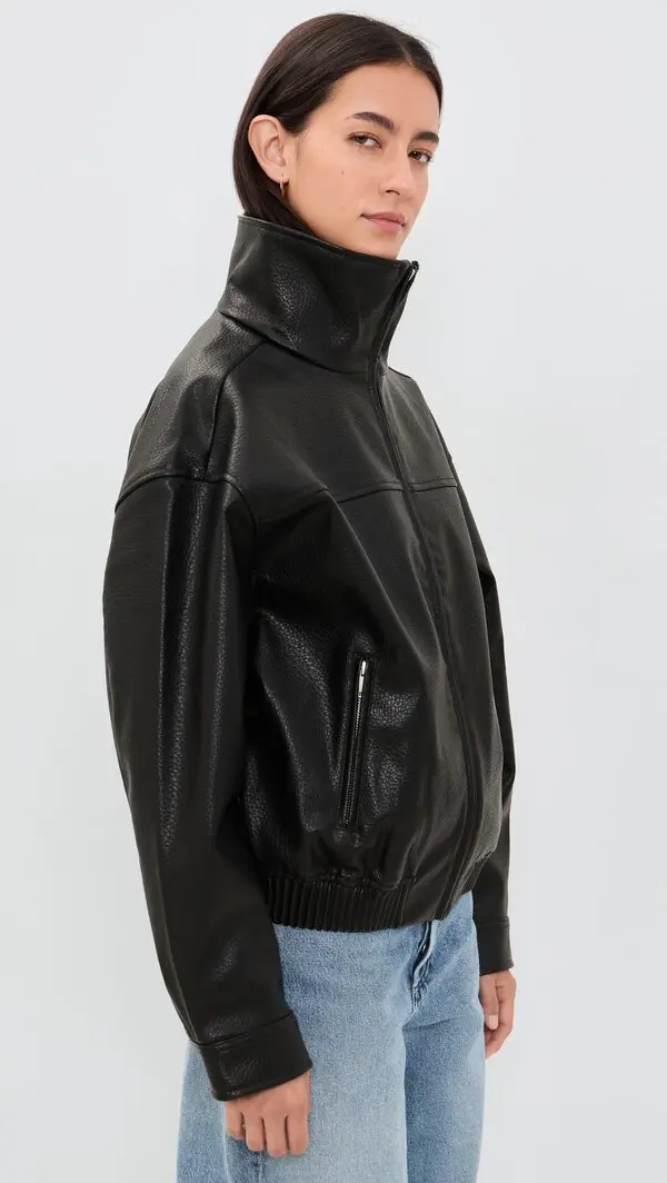Good American The Better Than Leather Faux Leather Jacket