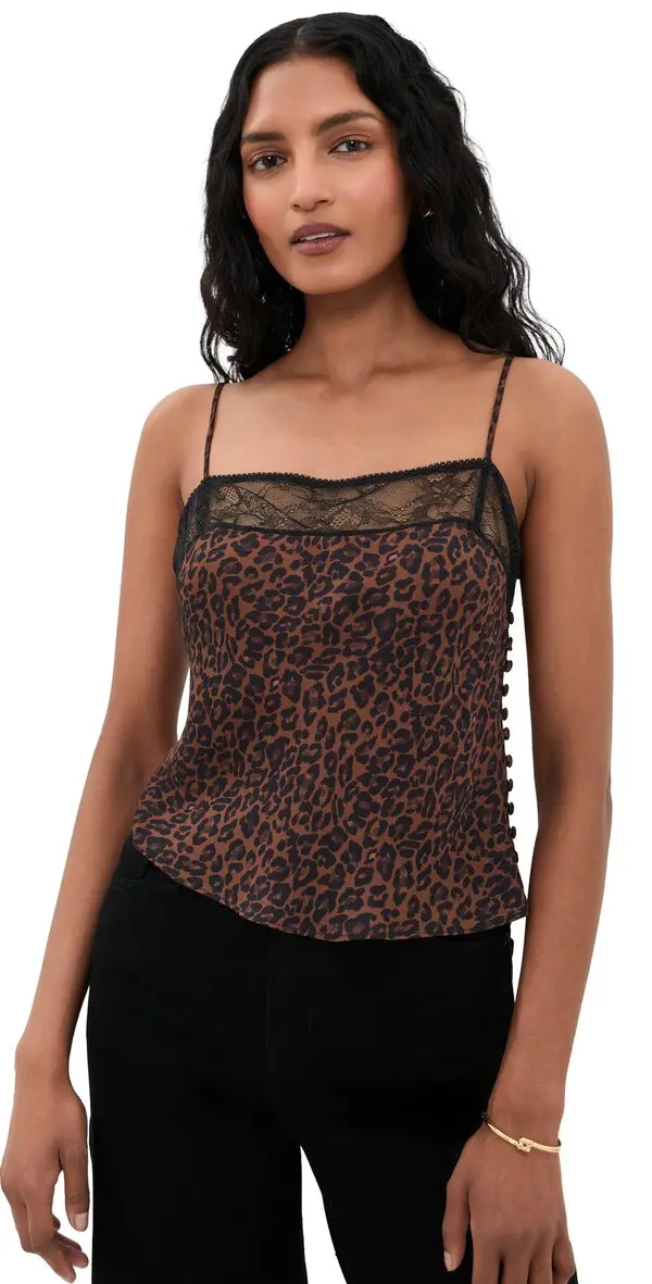 FRAME The Lace Delphine Silk Camisole