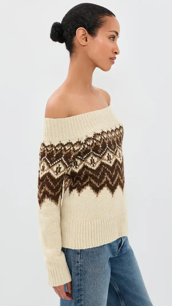 Moon River Off-shoulder Sweater Top