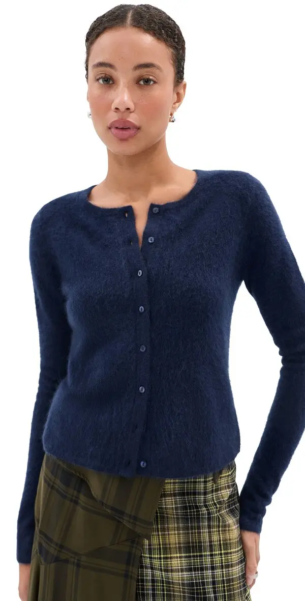 LE BOP Sofia Cashmere Twinset Cardigan - Navy
