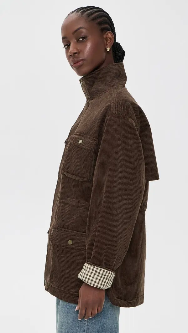 HOUSE OF SUNNY Corduroy Funnel Neck Jacket
