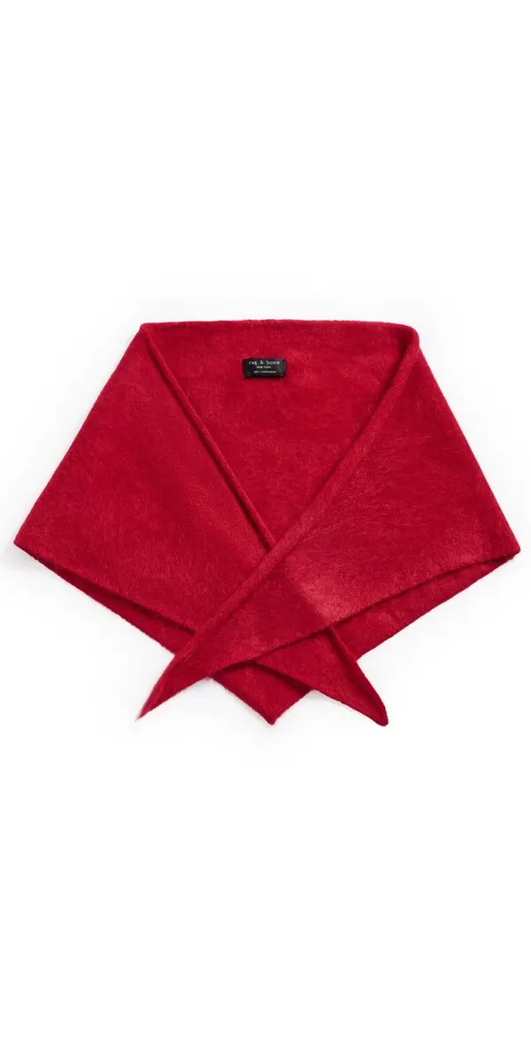 Rag & Bone Jada Brushed Cashmere Bandana Scarf - Red