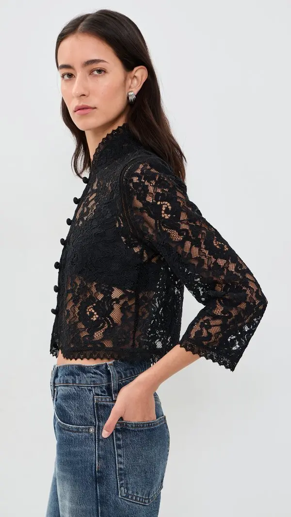 FRAME The Lace Salon Top