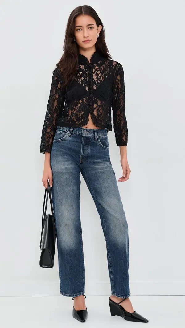 FRAME The Lace Salon Top
