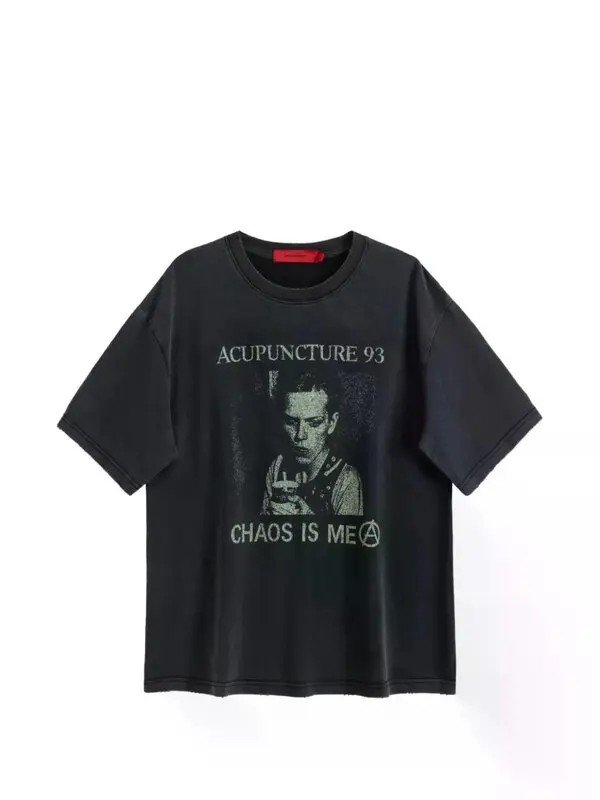 ACUPUNCTURE 1993 Chaos Is Me Nera Graphic-print T-shirt