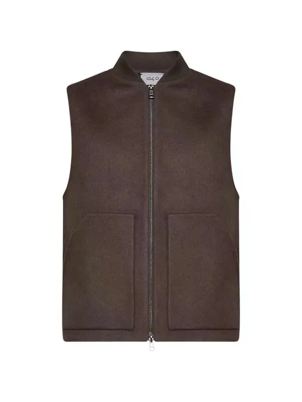D4.0 Ribbed-collar Sleeveless Wasitcoat