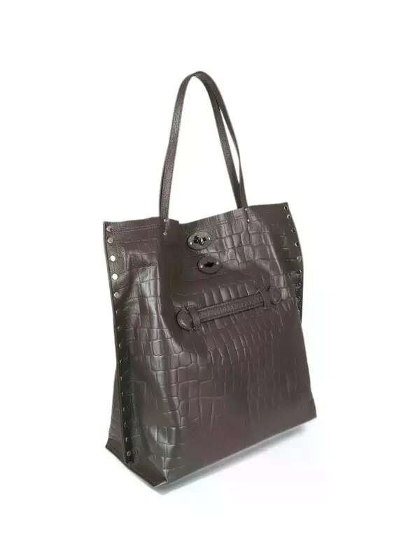 ZANELLATO A Spasso Crocodile-effect Tote Bag