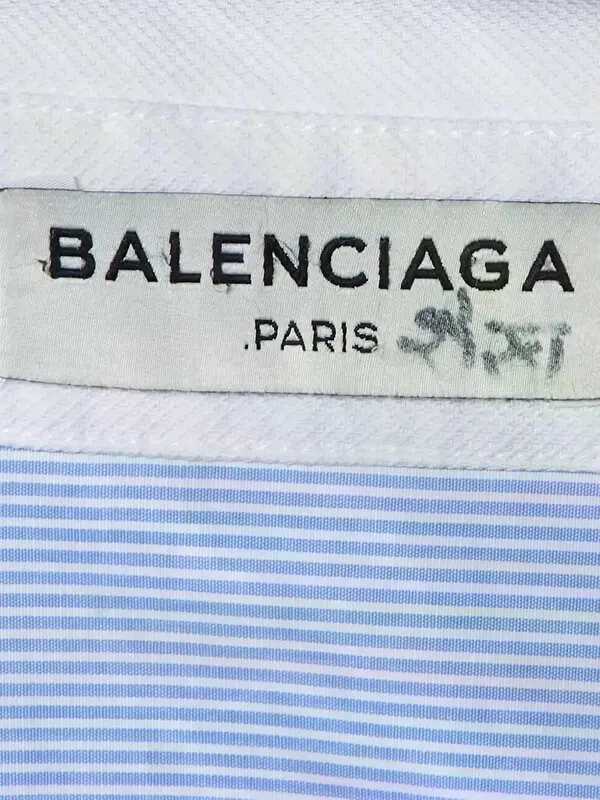 Balenciaga Striped Contrast-detail Shirt