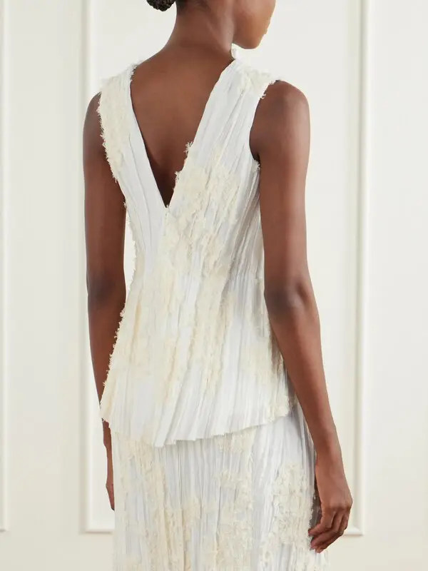 KALLMEYER Daria Plissé Cotton-blend Blouse