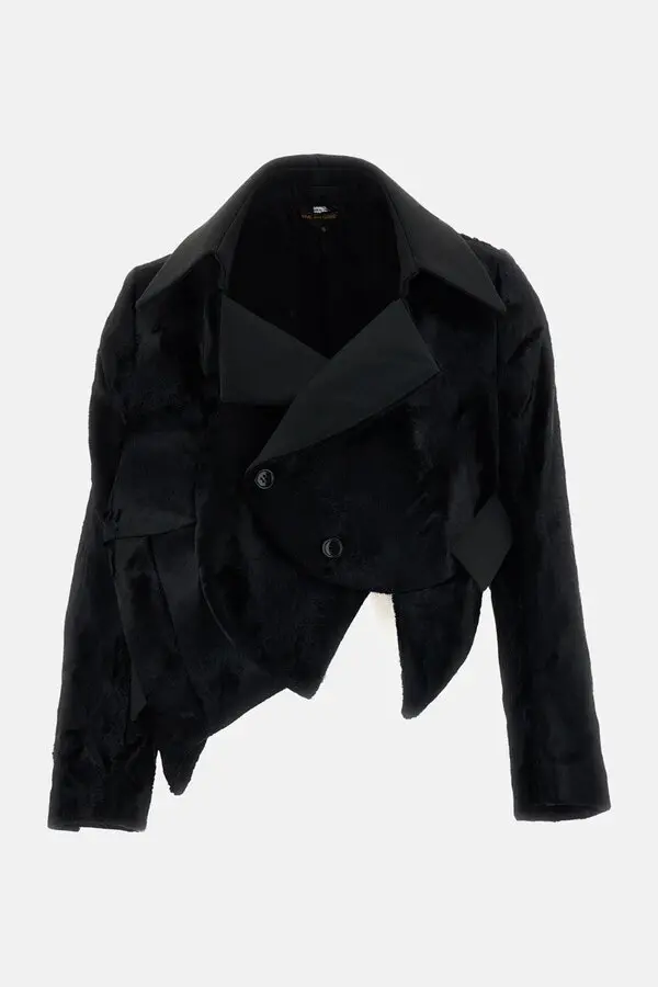 Comme Des Garçons Giacca Sculpture Corta Asimmetrica - Nero