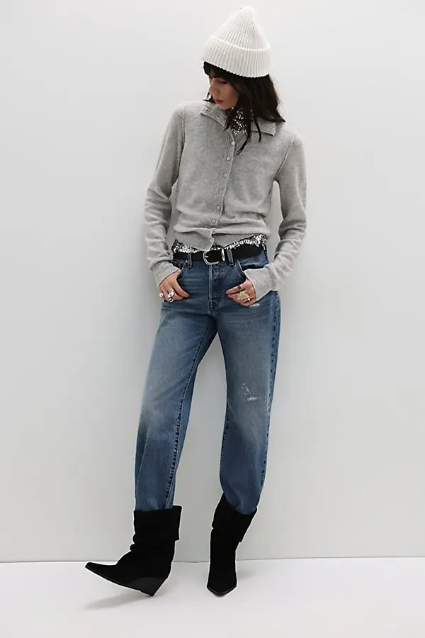 Free People Rhode Cashmere Cardigen - Frost