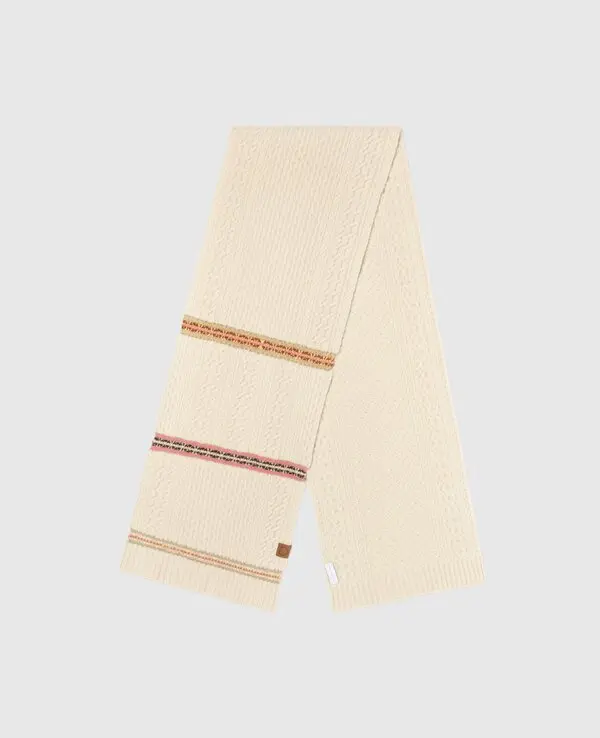 Stella McCartney Fair Isle Cable Knit Scarf - Cream