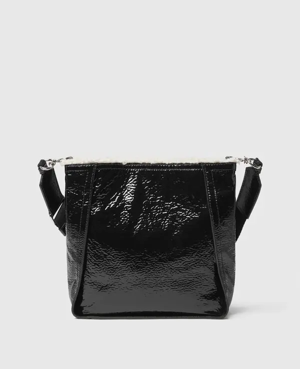 Stella McCartney Logo Cracked Patent Crossbody Bag
