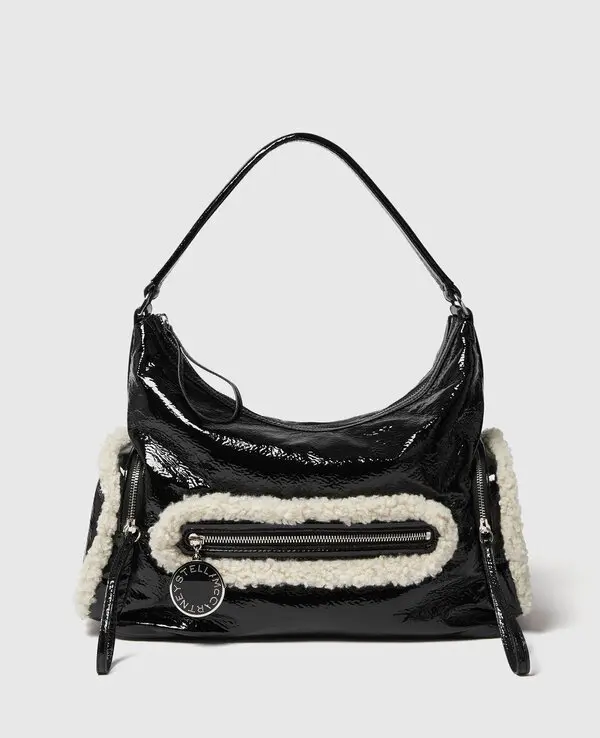 Stella McCartney Dartmoor Cracked Patent Shoulder Bag
