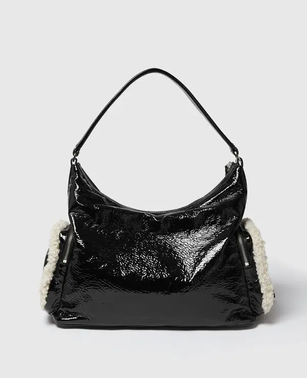 Stella McCartney Dartmoor Cracked Patent Shoulder Bag
