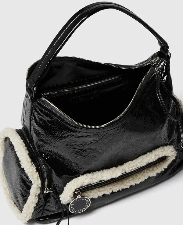 Stella McCartney Dartmoor Cracked Patent Shoulder Bag