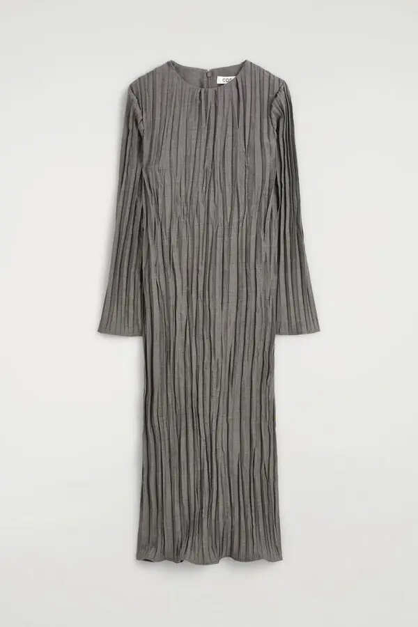 Cos Crushed-pleat Midi Dress