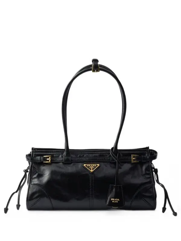 Prada Bonnie Medium Leather Handbag - Black