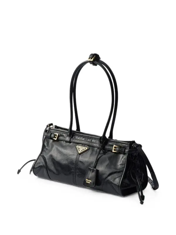 Prada Bonnie Medium Leather Handbag - Black