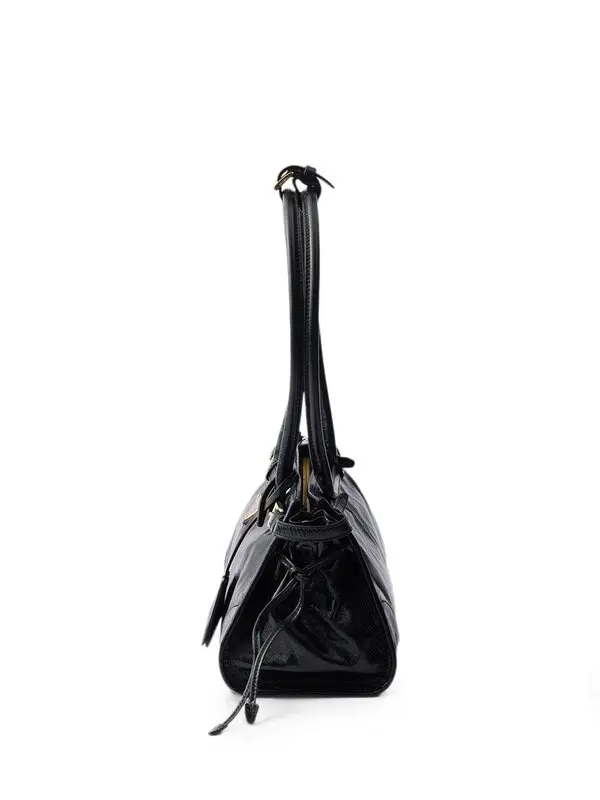 Prada Bonnie Medium Leather Handbag - Black