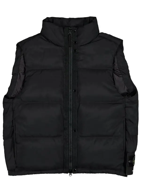 Stone Island Lightweight Down Vest With Pockets And Zip - Black