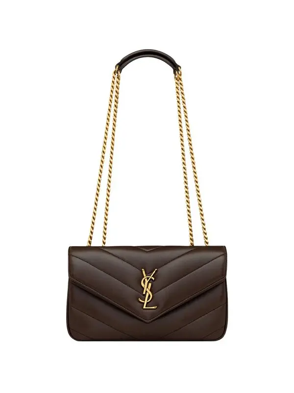 Saint Laurent Small Quilted Calfskin Loulou Bag - Brown