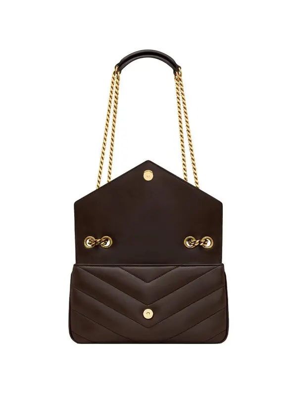 Saint Laurent Small Quilted Calfskin Loulou Bag - Brown