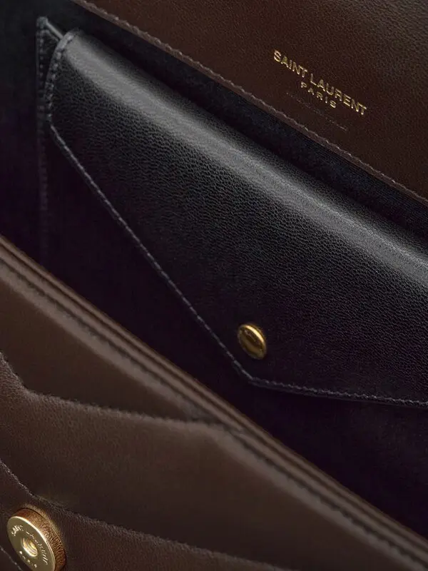 Saint Laurent Small Quilted Calfskin Loulou Bag - Brown