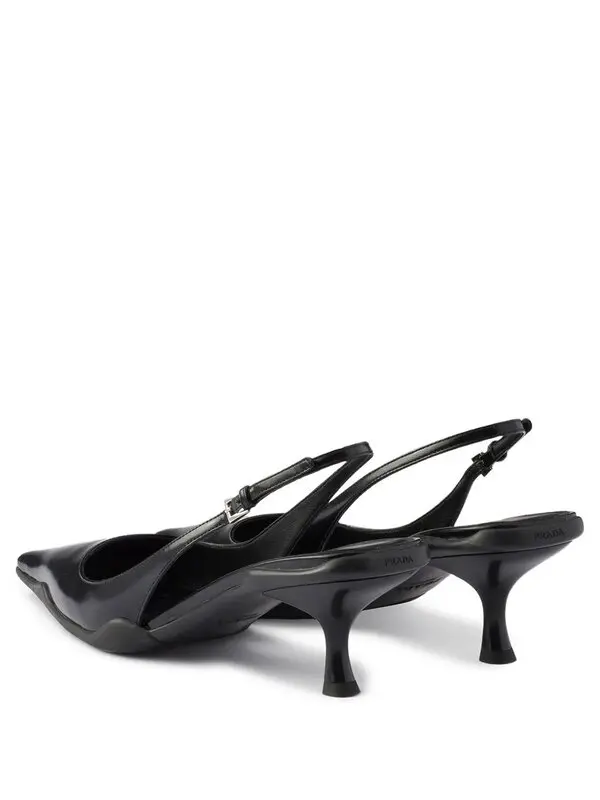 Prada Brushed Leather Slingback Pumps
