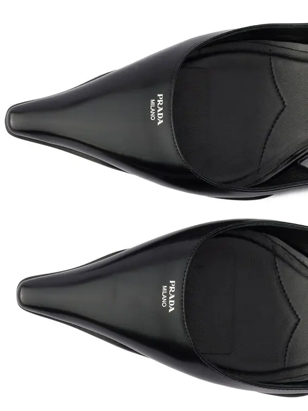 Prada Brushed Leather Slingback Pumps