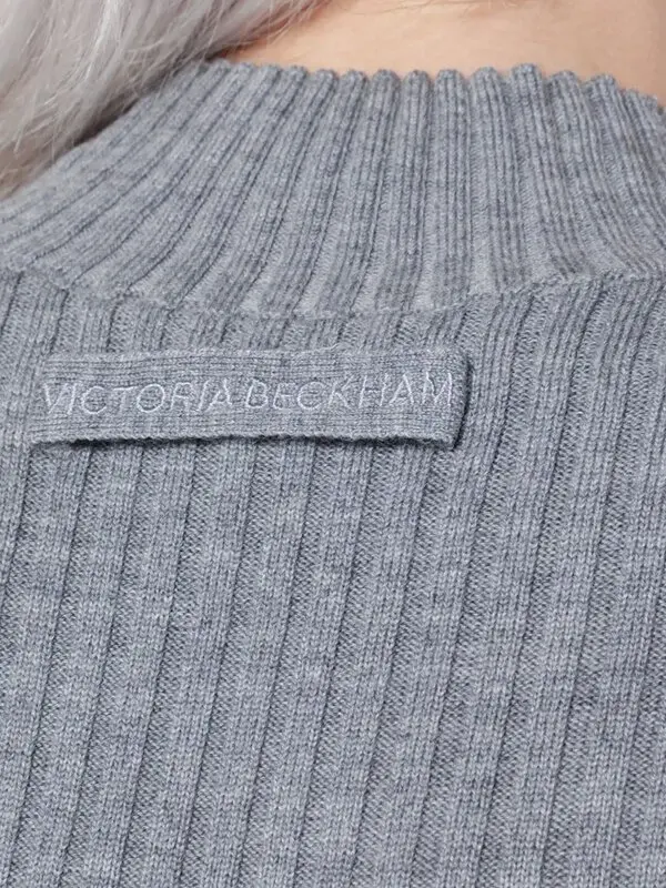 Victoria Beckham Georgia Fine Ribbed Merino Wool Sweater