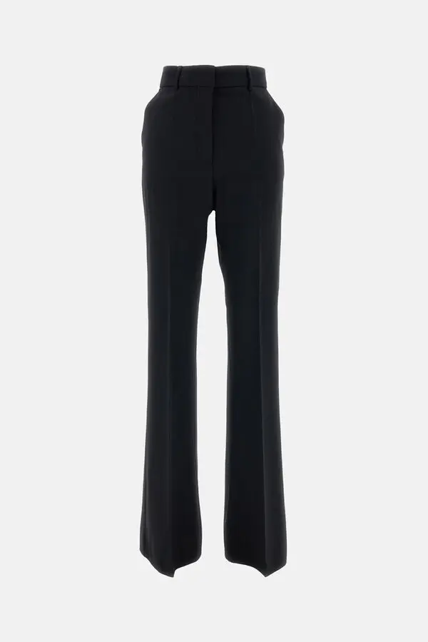 Sportmax Pantaloni Flare In Saglia Di Lana Stretch - Nero