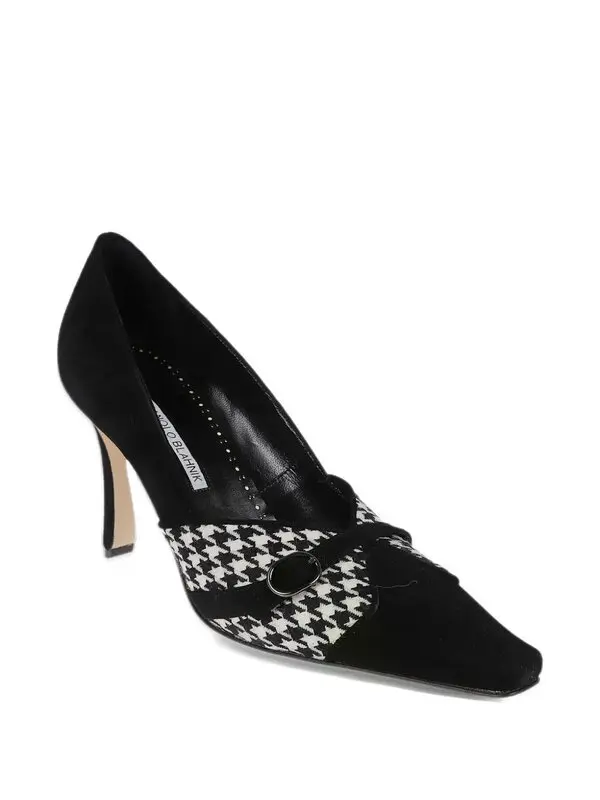 Manolo Blahnik Houndstooth Buckle-detail Pumps