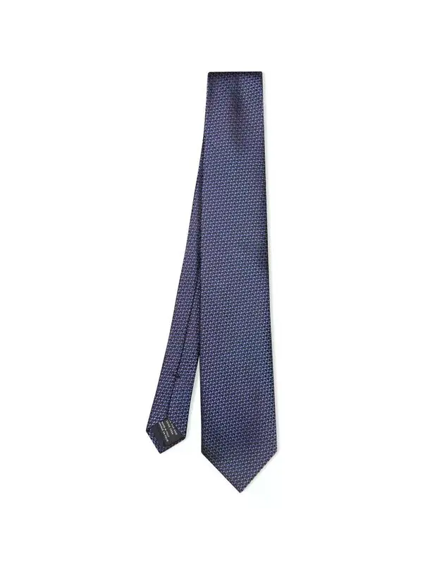 TOM FORD Micro-patterned Jacquard Tie - Blue